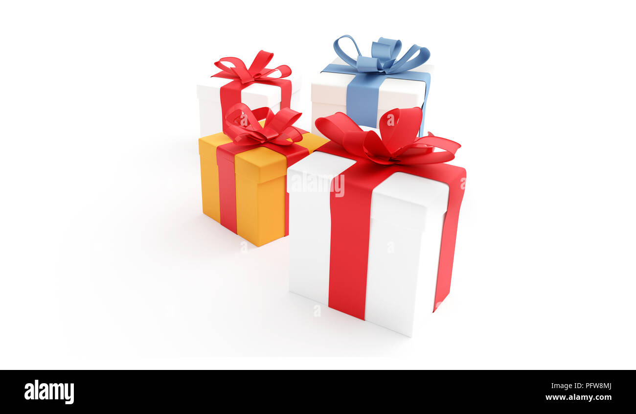 gift boxes 3d-illustration Stock Photo - Alamy