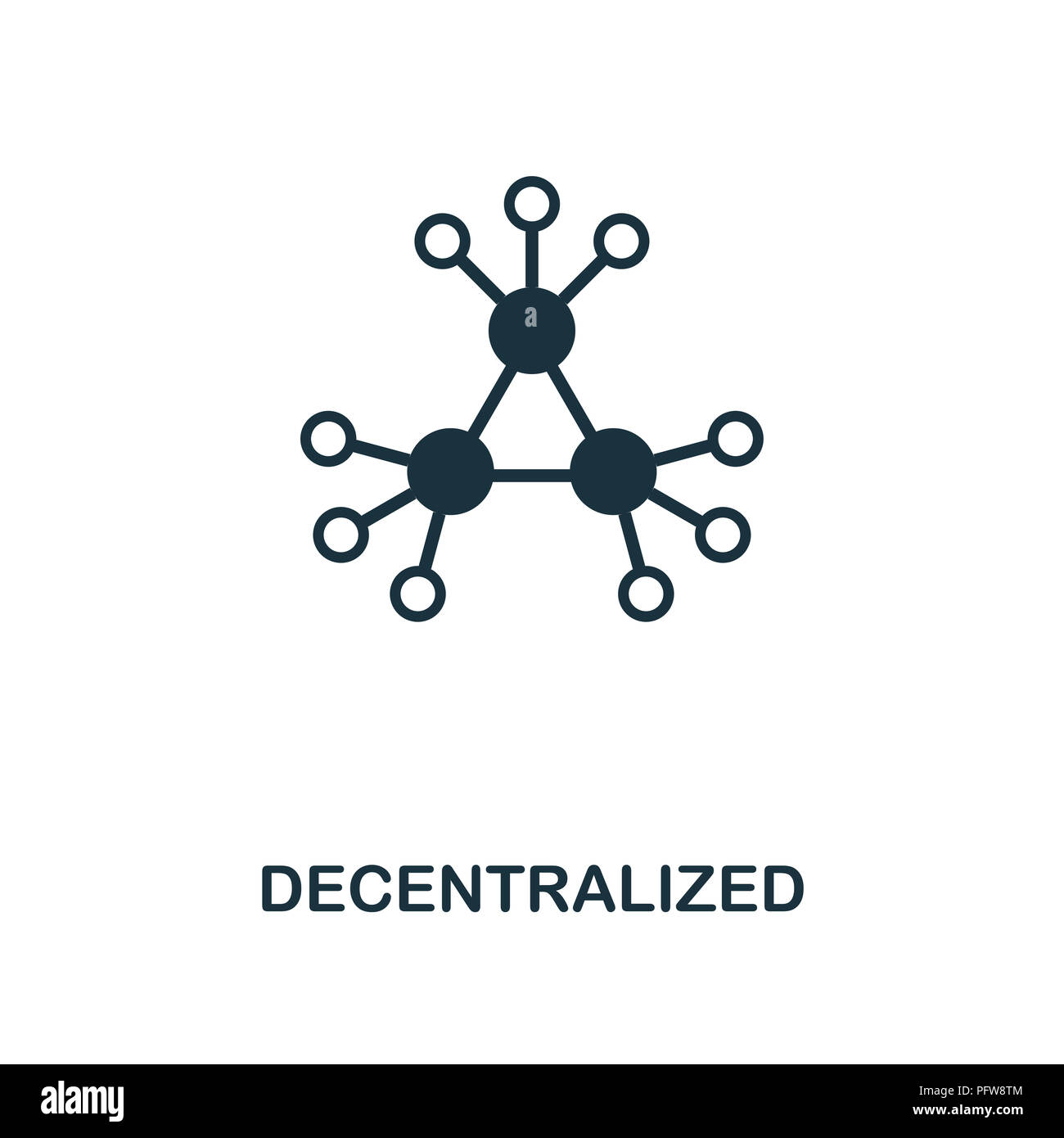 Decentralized icon. Monochrome style design from crypto currency ...