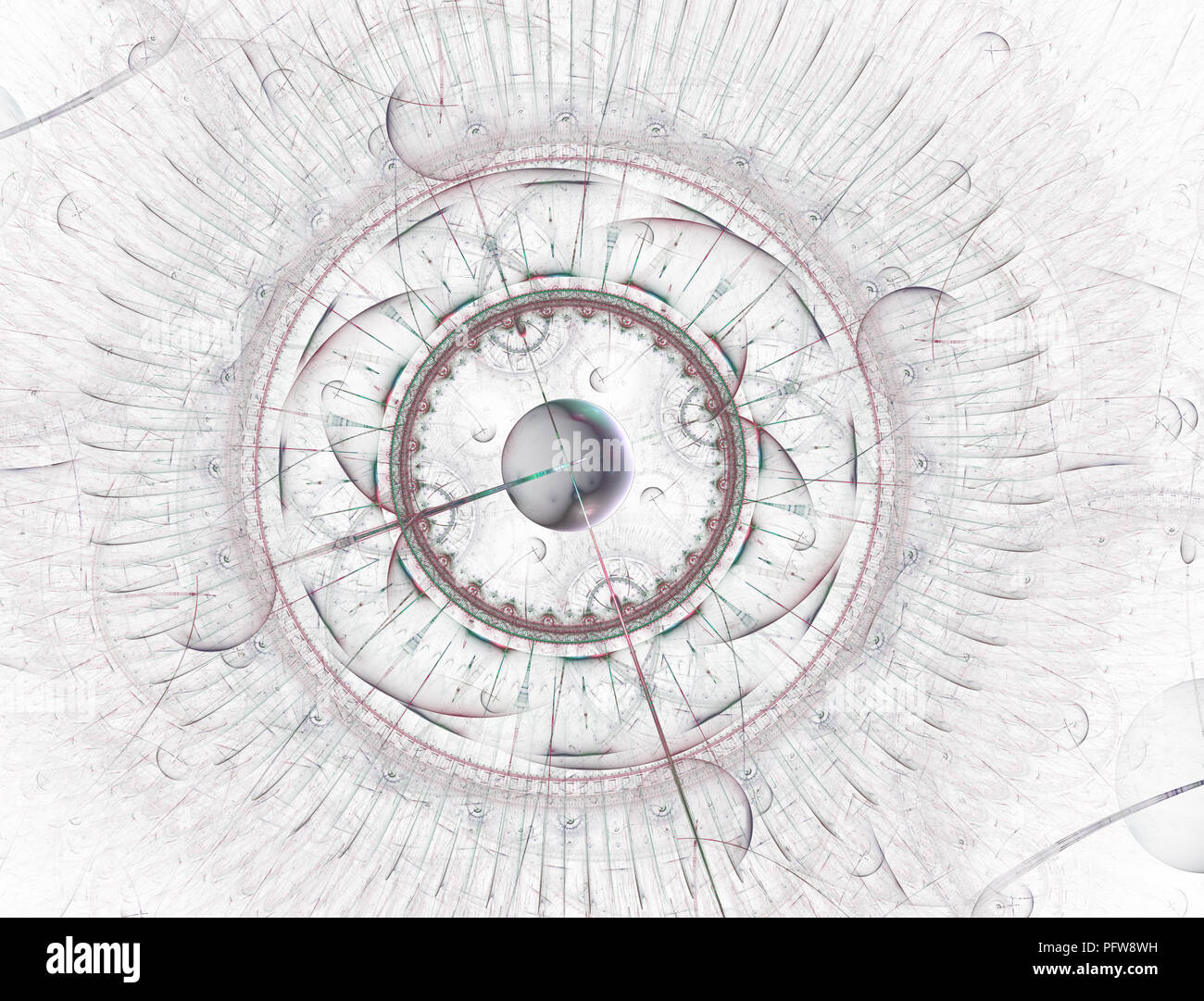 Time Machine. Mechanism of eternity.3D surreal illustration. Fractal ...