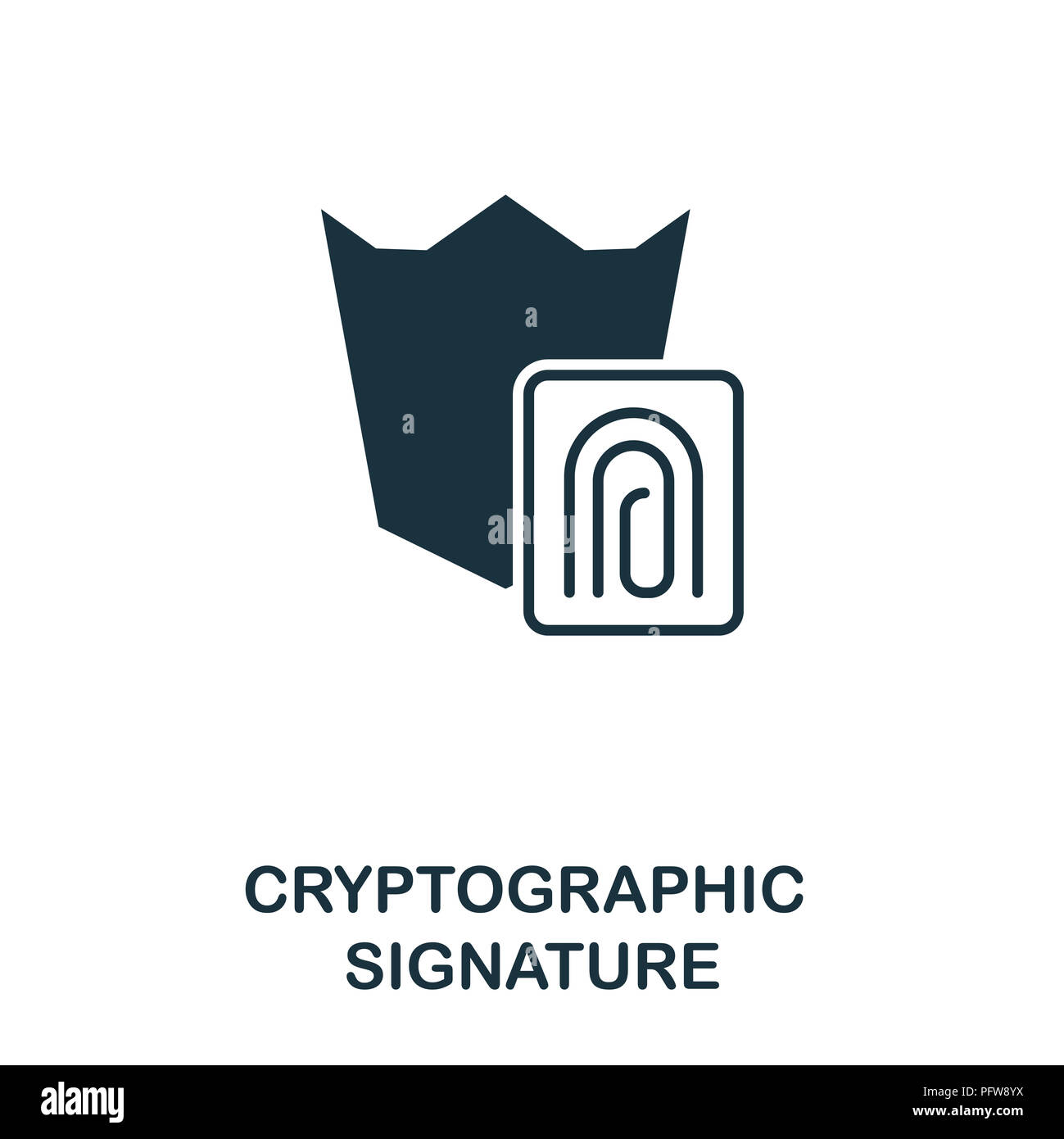 Cryptographic Signature icon. Monochrome style design from crypto ...