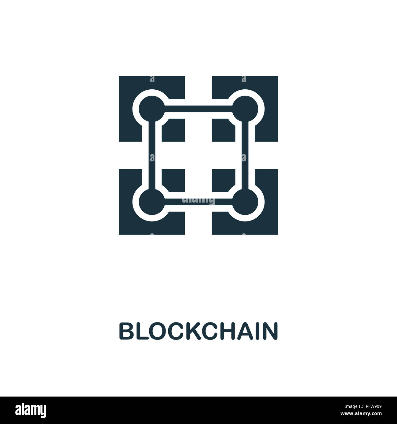 Blockchain Icon Monochrome Style Design From Crypto Currency Collection Ui Pixel Perfect