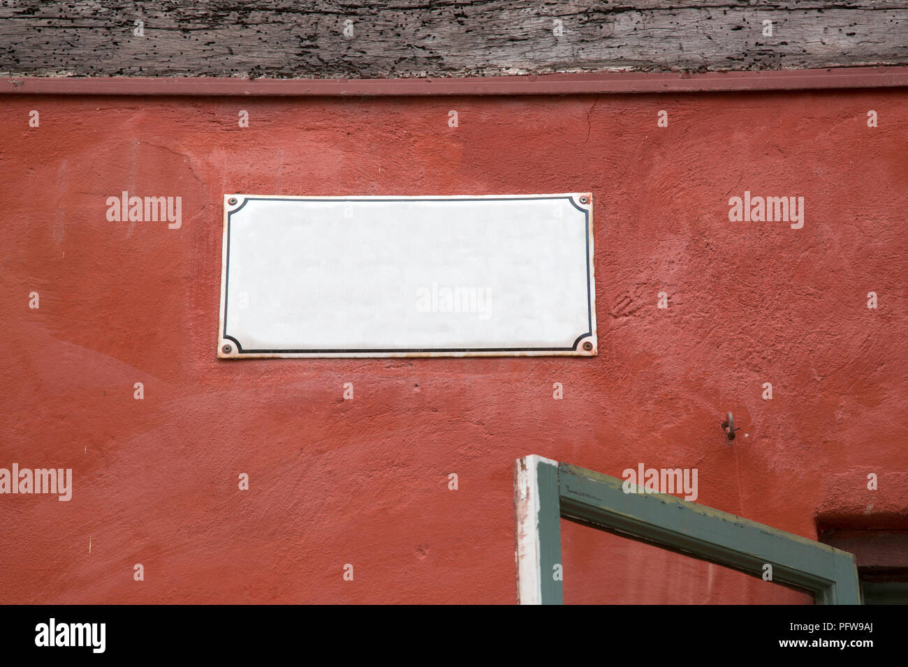Blank Street Sign on Wall Stock Photo - Alamy