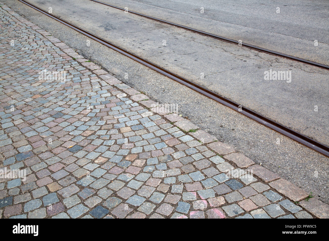 Tram Track and Cobble Stones, Malmo, Sweden Stock Photo - Alamy