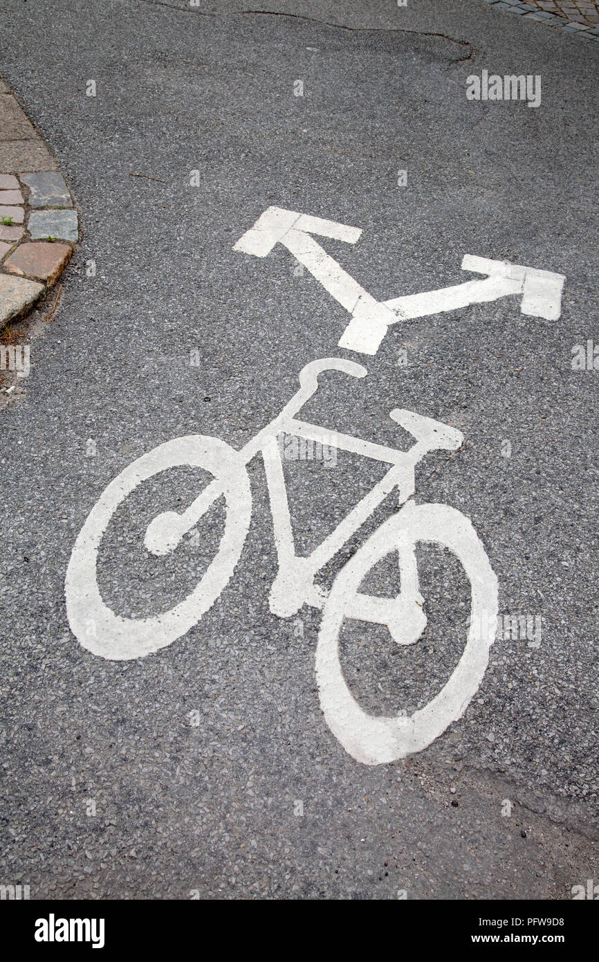 Bike Path Sign, Malmo, Sweden Stock Photo - Alamy