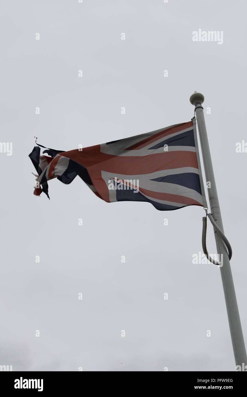 Union jack flag ripped brexit Stock Photo - Alamy