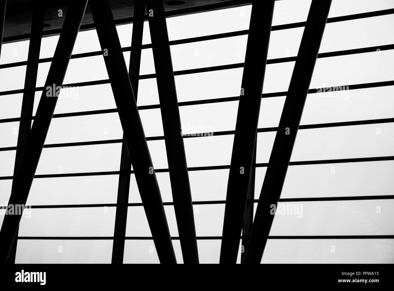 lines and parallels at the airport black and white photography ...