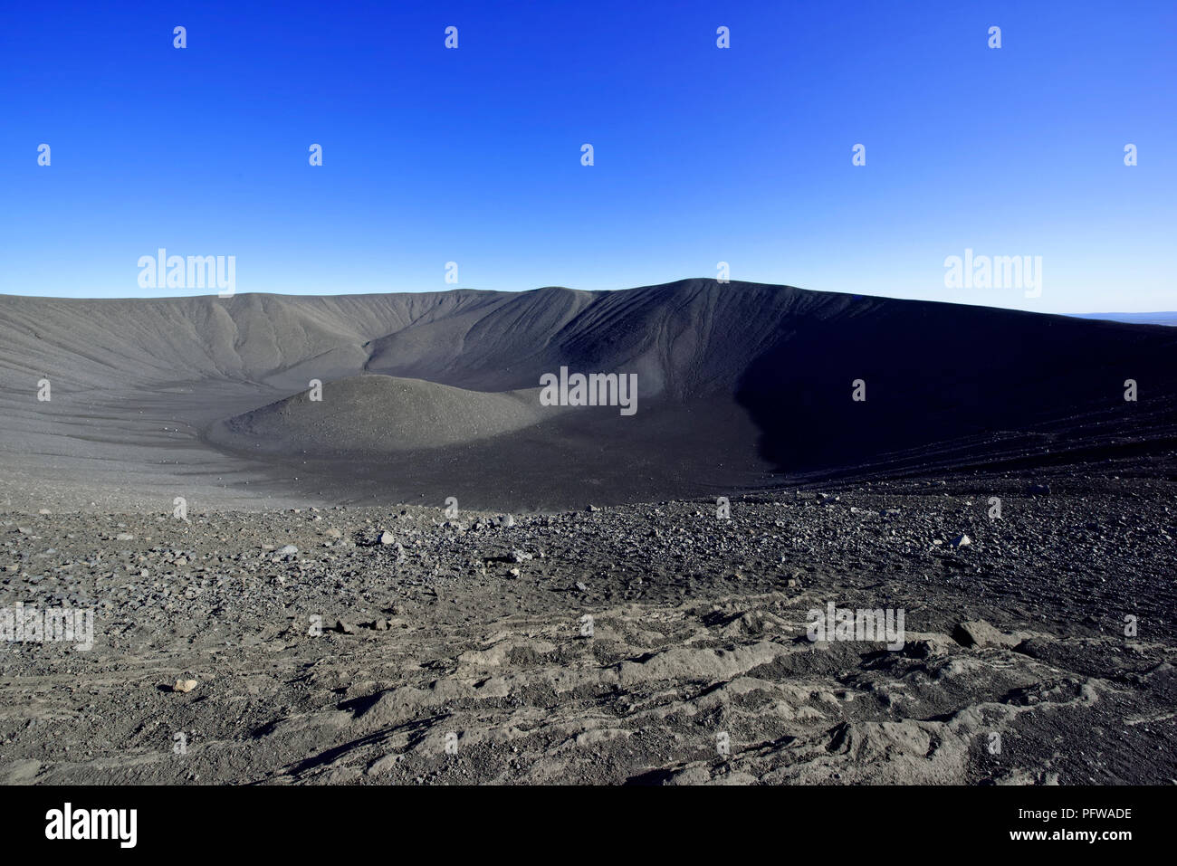 Hverfjall volcanic crater near lake Myvatn in Iceland, one of the ...