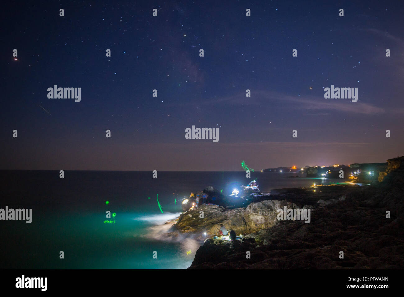 Dark man fishing with moon hi-res stock photography and images - Alamy