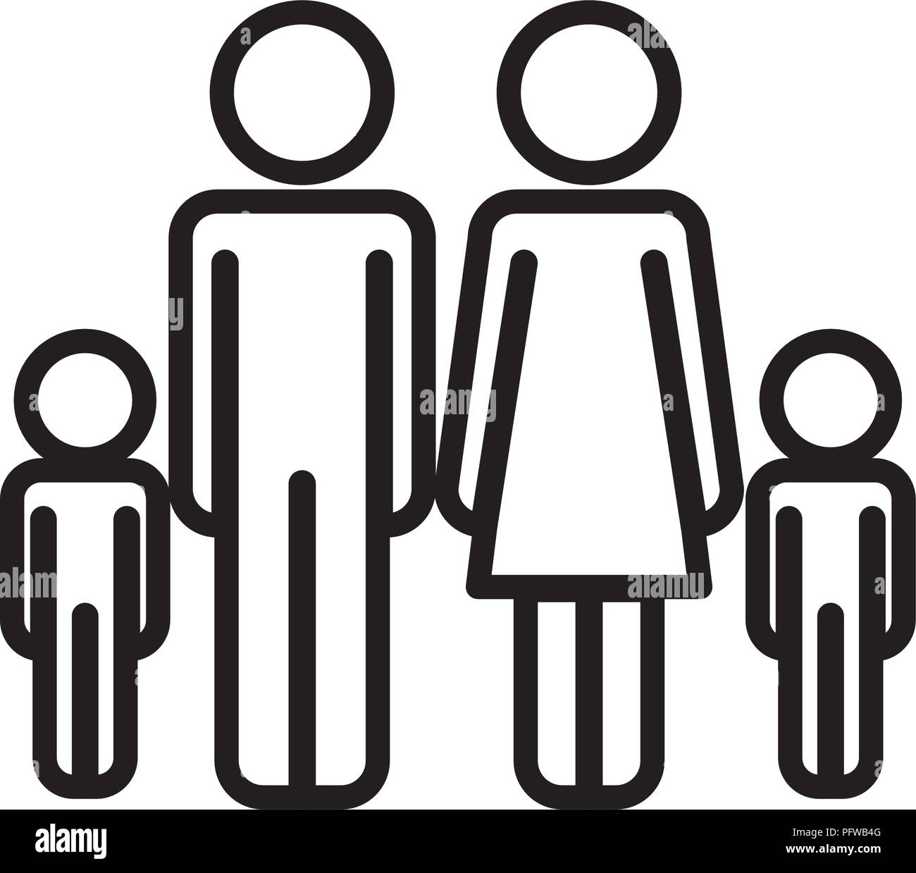 parents couple with kids figures Stock Vector Image & Art - Alamy