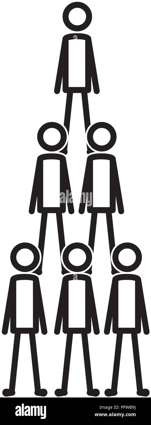 Human pyramid silhouette hi-res stock photography and images - Alamy