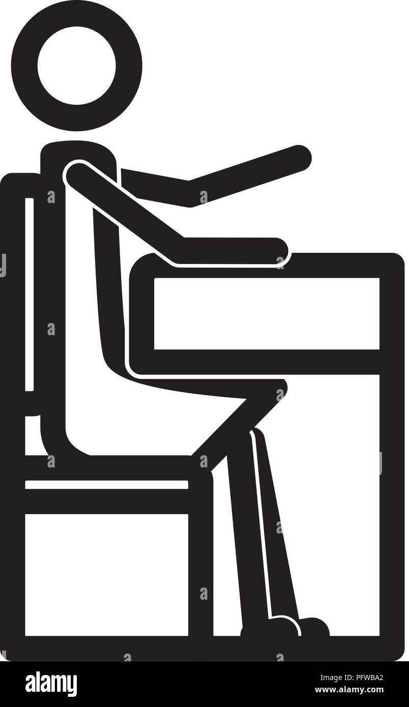 student figure silhouette in the seat Stock Vector Image & Art - Alamy