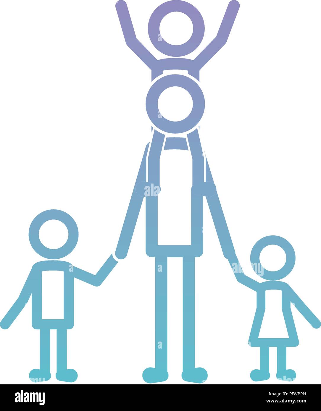 father with kids figure silhouette Stock Vector Image & Art - Alamy