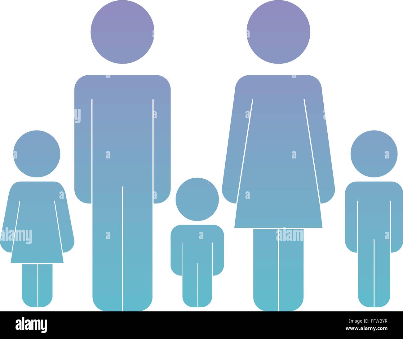 parents couple with kids figures Stock Vector Image & Art - Alamy