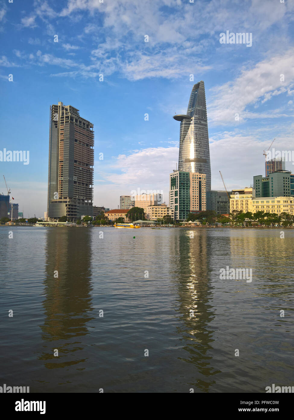 Beautiful landscape sunny day of Ho Chi Minh city or Sai Gon. Royalty ...