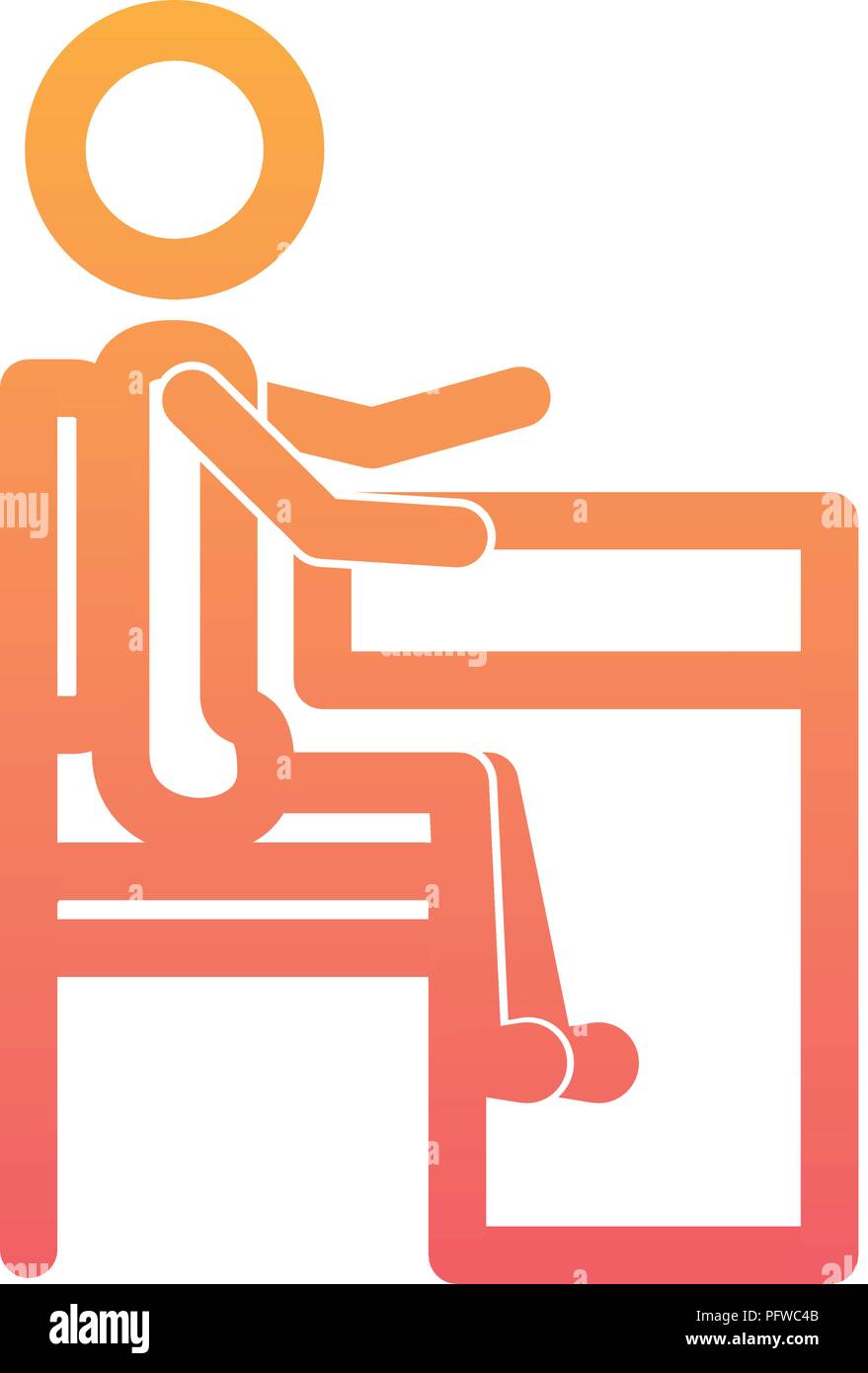 student figure silhouette in the seat Stock Vector Image & Art - Alamy