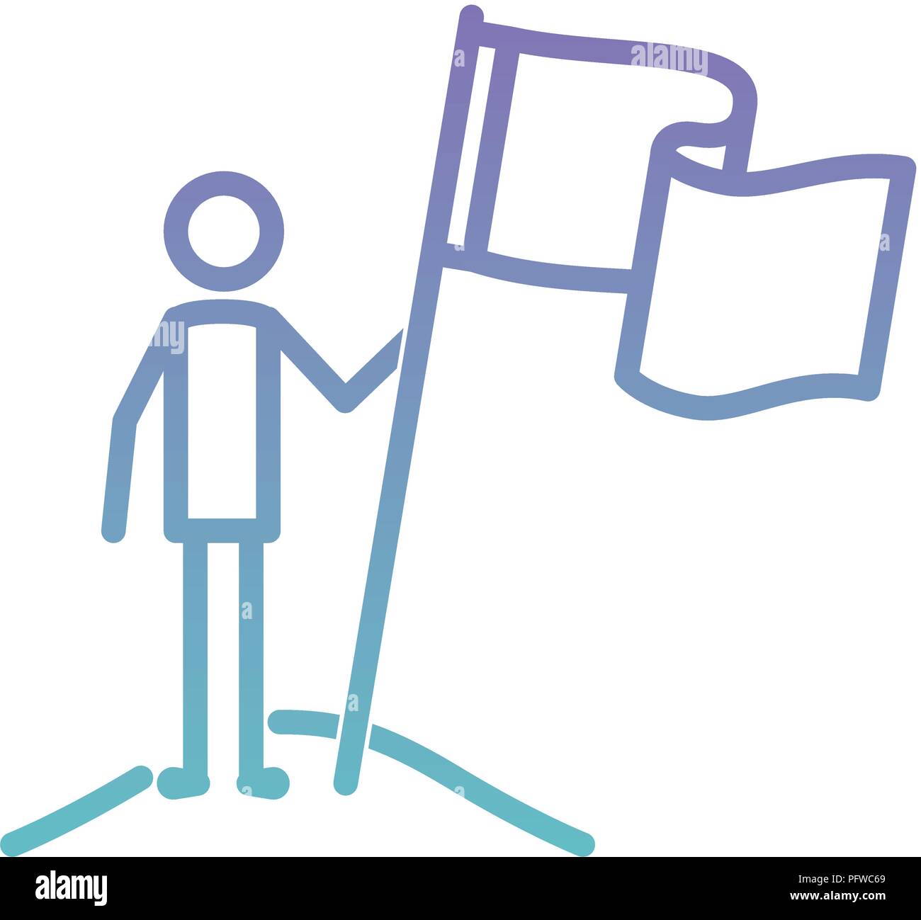 Stick figure holding flag hi-res stock photography and images - Alamy