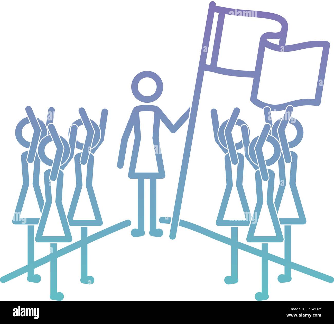 silhouettes of women with flag Stock Vector Image & Art - Alamy