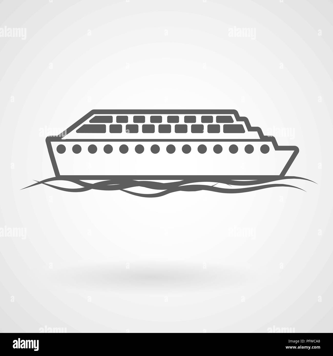 Cruise ship icon on white background, vector Stock Vector Image & Art ...