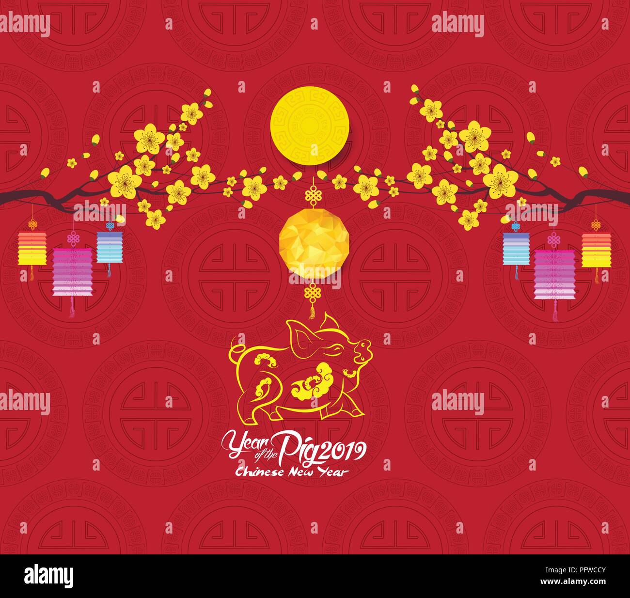 Moon pig card Stock Vector Images - Alamy