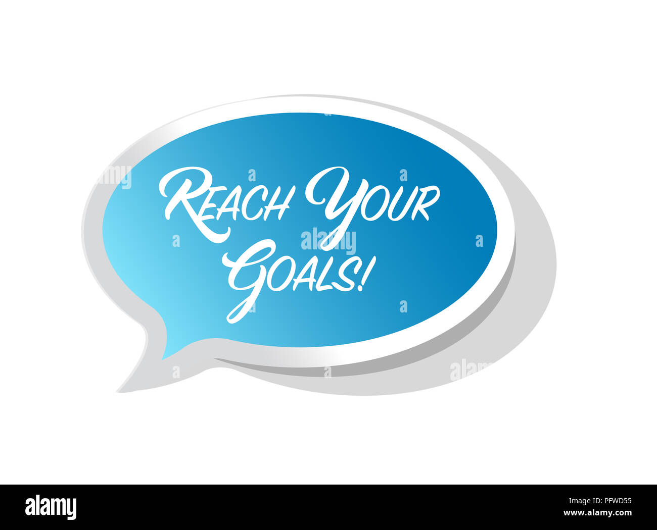 reach your goals bright ribbon message isolated over a white background ...