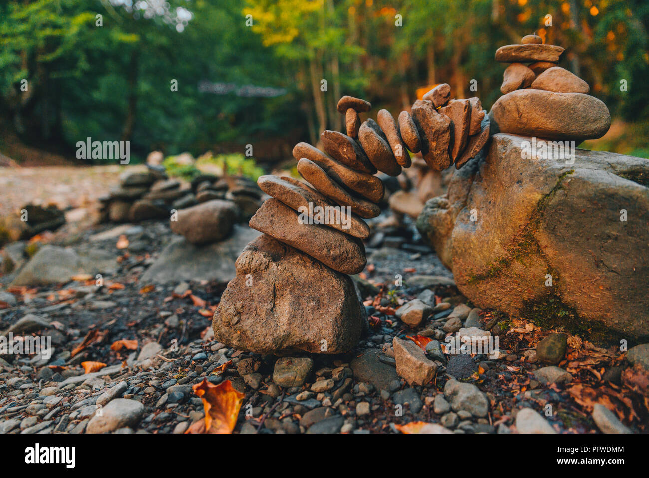balance rocks in mountains river stream. calmness Stock Photo - Alamy