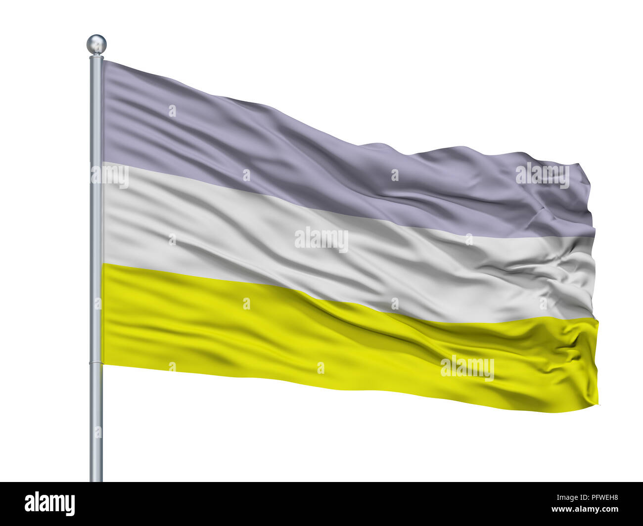 Bosconia City Flag On Flagpole, Colombia, Cesar Department, Isolated On ...