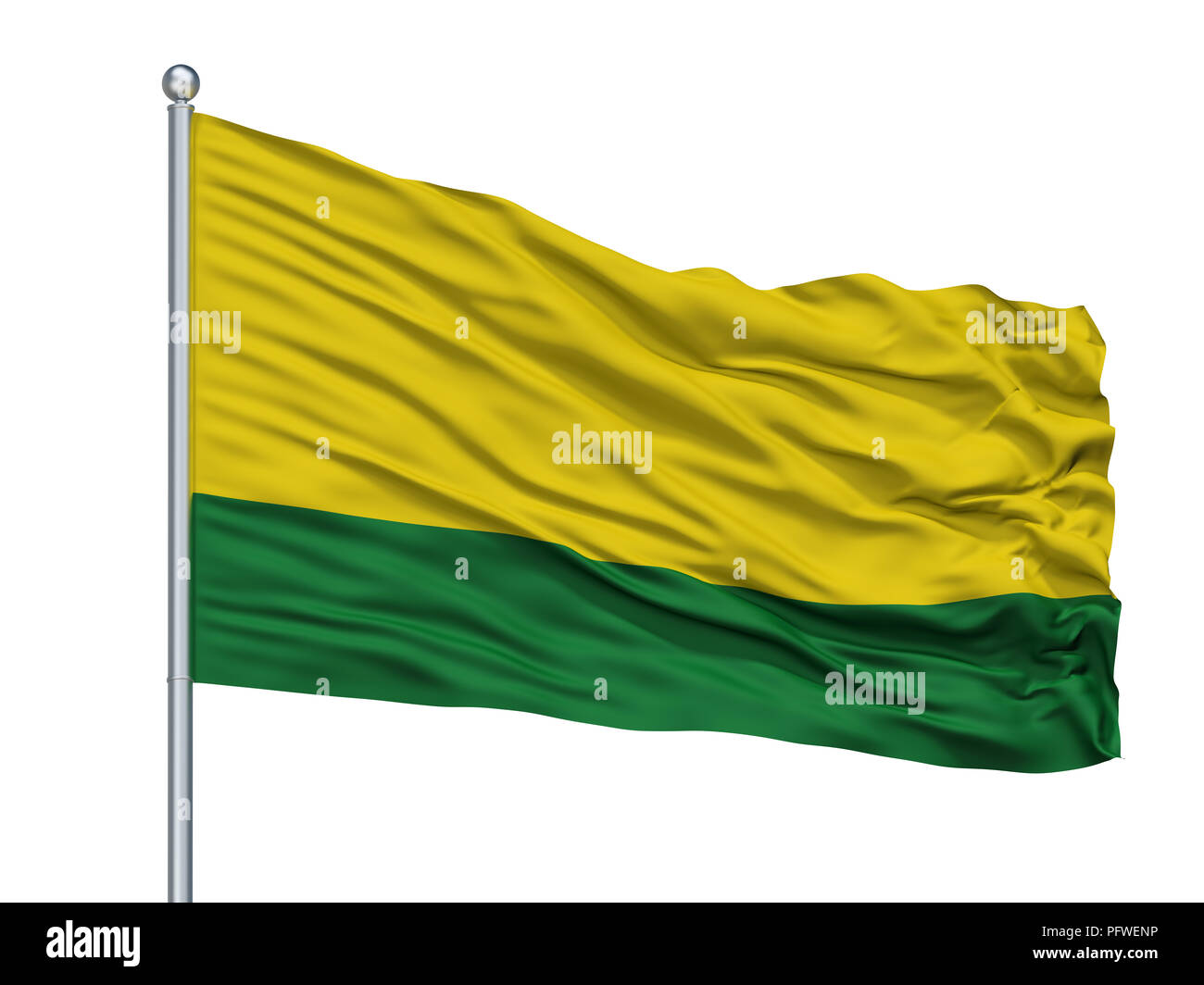 Chitaraque City Flag On Flagpole, Colombia, Boyaca Department, Isolated ...