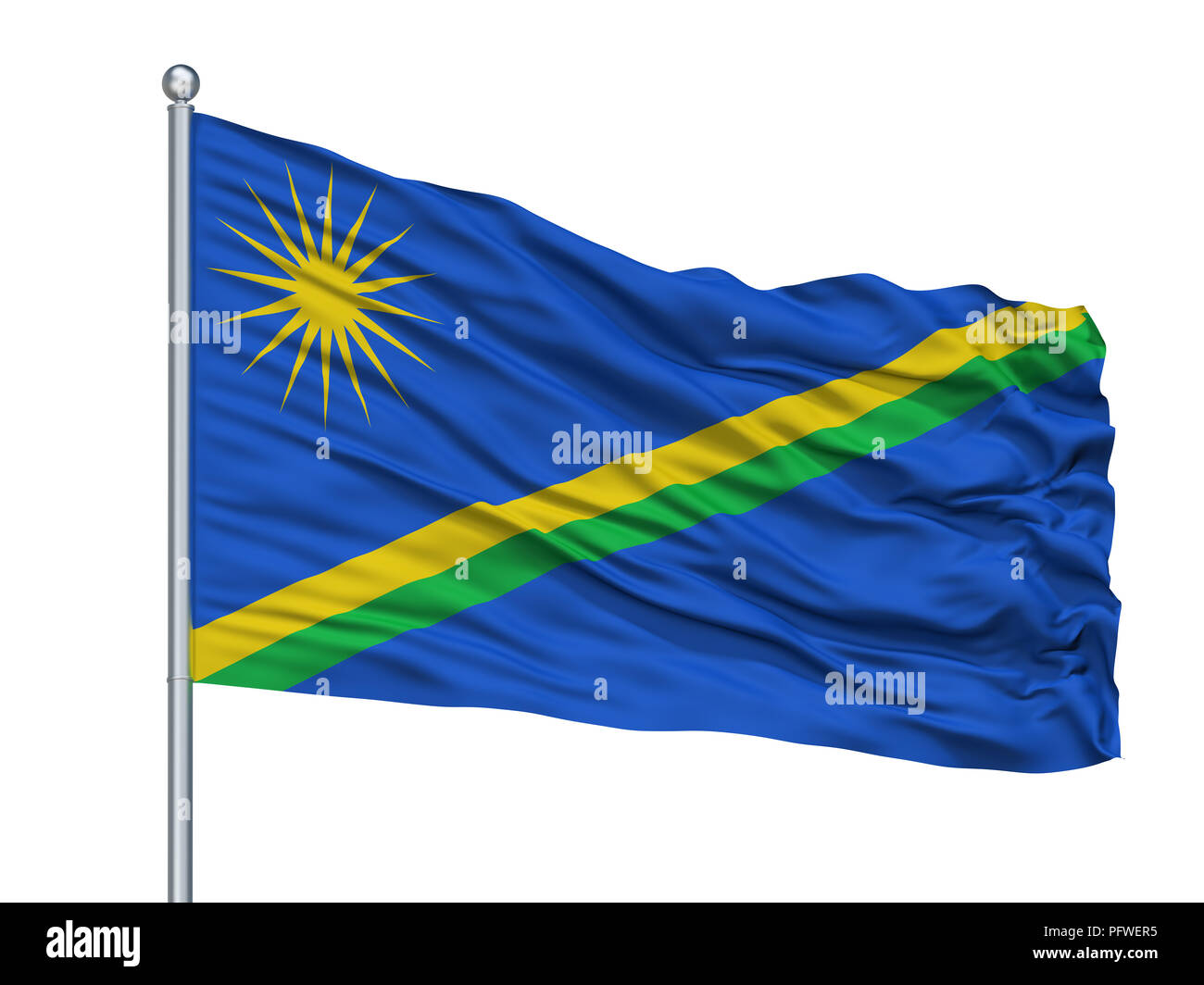 Covenas City Flag On Flagpole, Colombia, Sucre Department, Isolated On ...