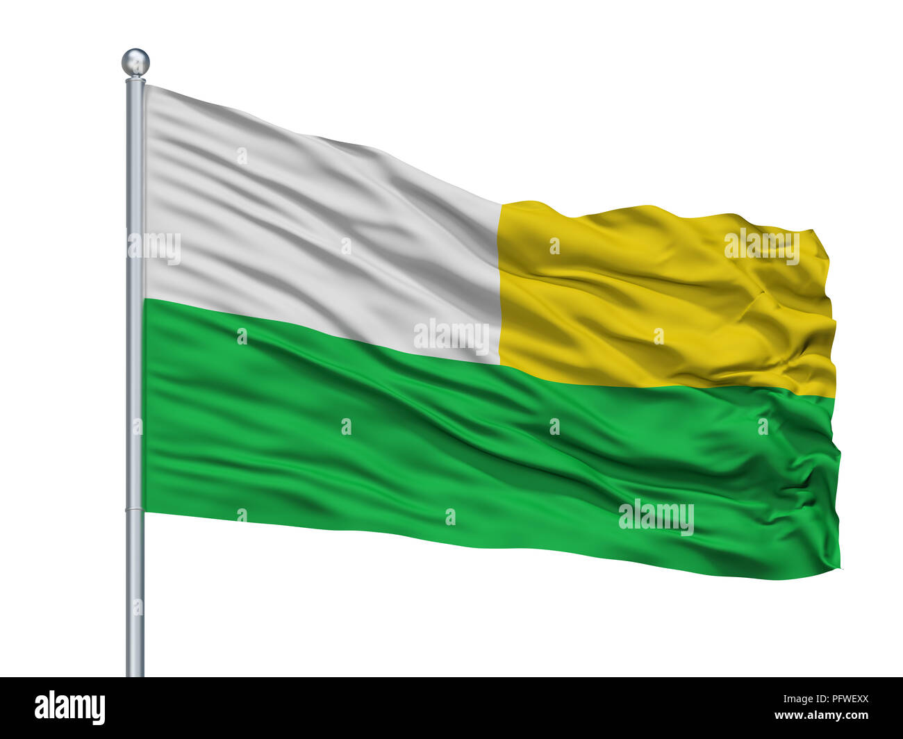 El Espinal City Flag On Flagpole, Colombia, Tolima Department, Isolated ...