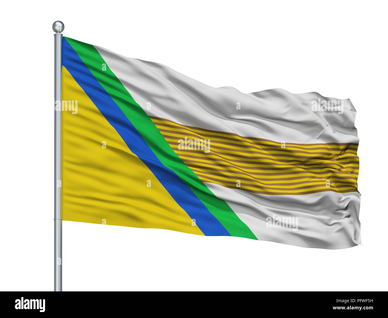 Jesus Maria City Flag On Flagpole, Colombia, Santander Department ...