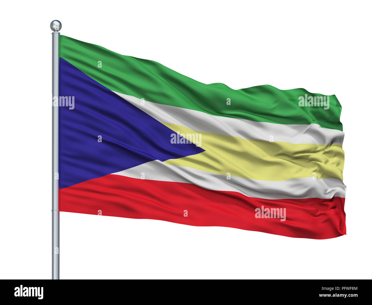 Mapiripan City Flag On Flagpole, Colombia, Meta Department, Isolated On ...