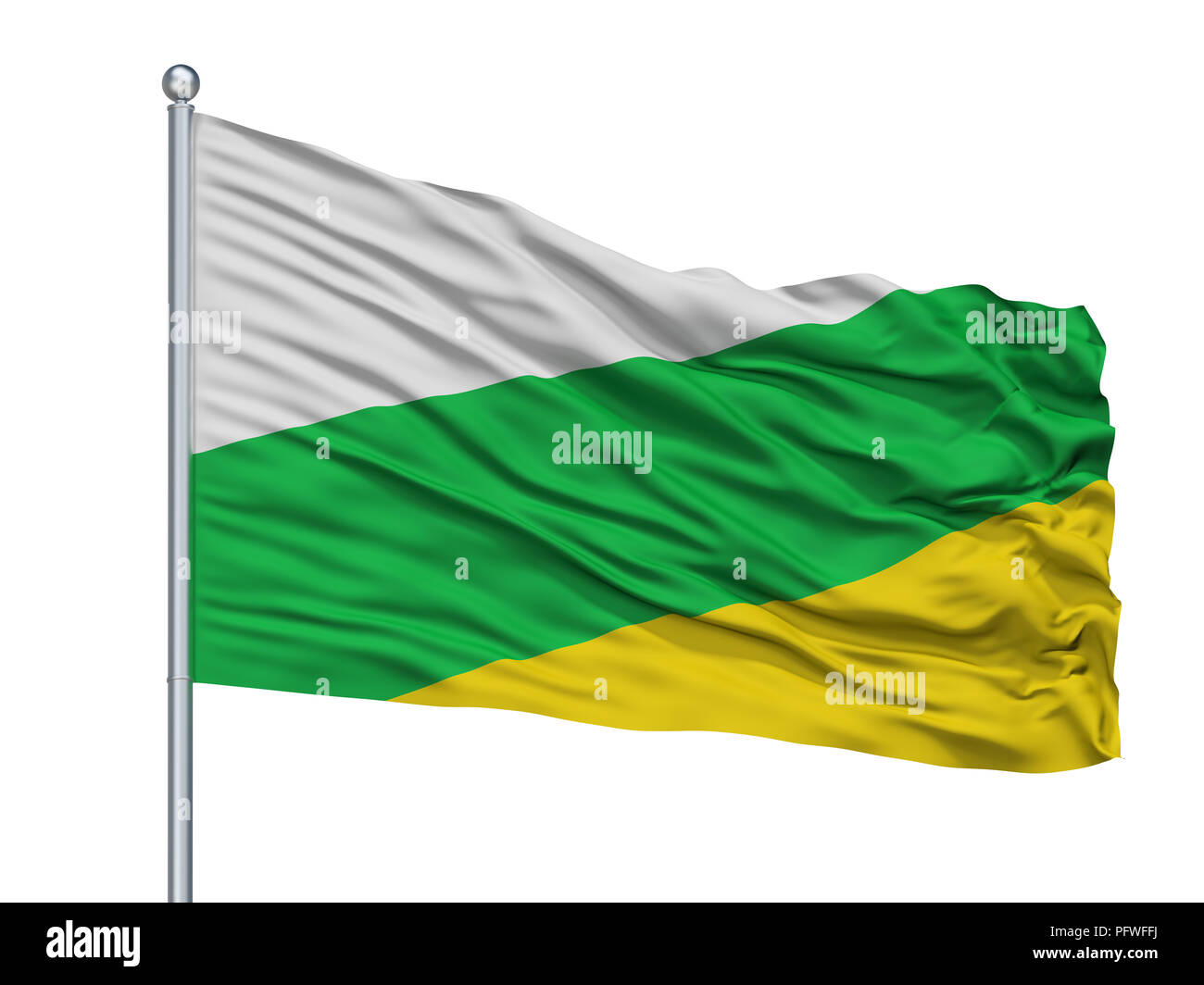 Sahagun City Flag On Flagpole, Colombia, Cordoba Department, Isolated ...