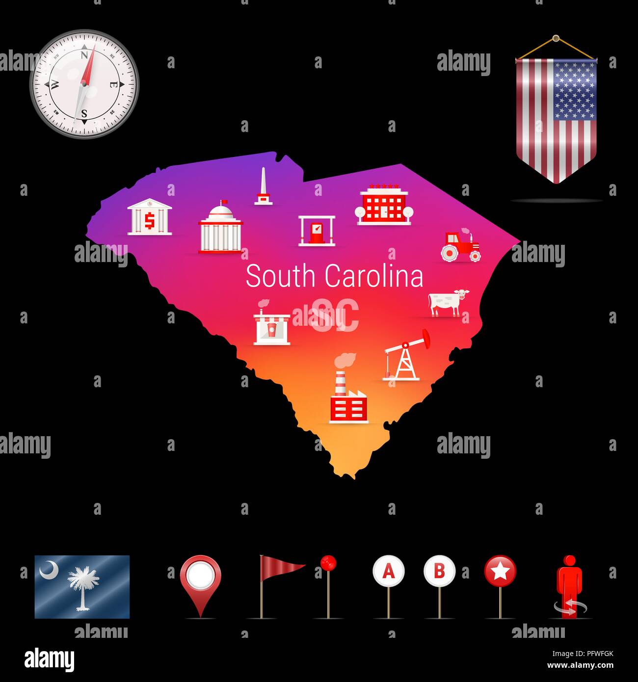 South carolina farming Stock Vector Images - Alamy