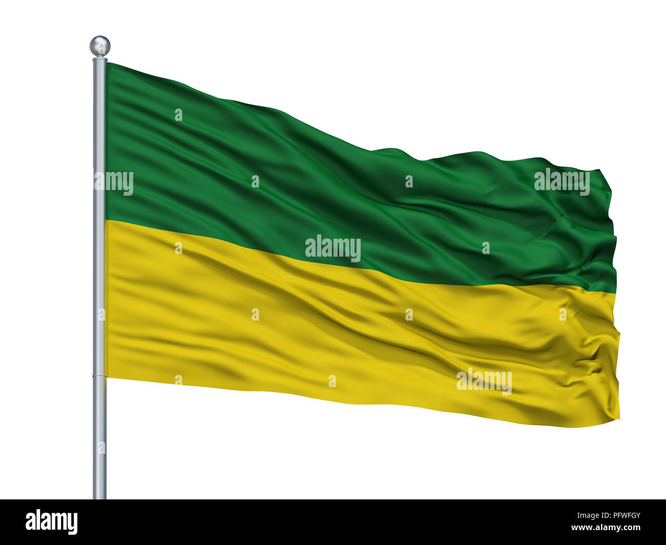 San Marcos City Flag On Flagpole, Colombia, Sucre Department, Isolated ...