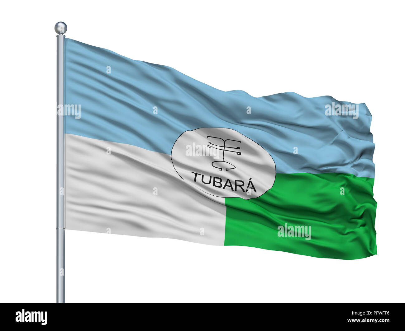 Tubara City Flag On Flagpole, Colombia, Atlantico Department, Isolated ...