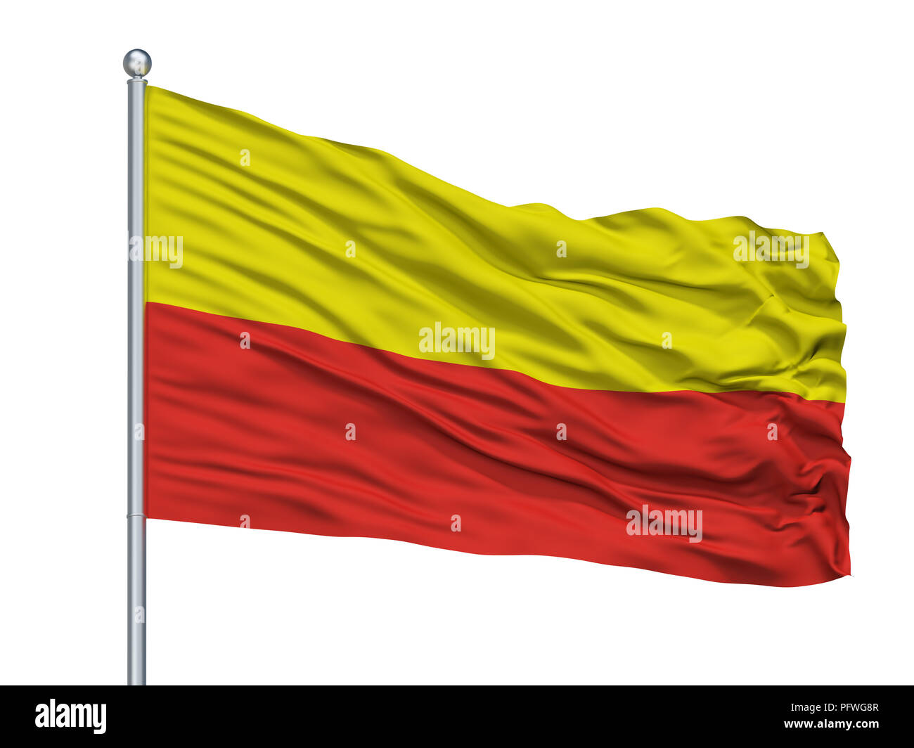 Ceske Budejovice City Flag On Flagpole, Czech Republic, Isolated On ...