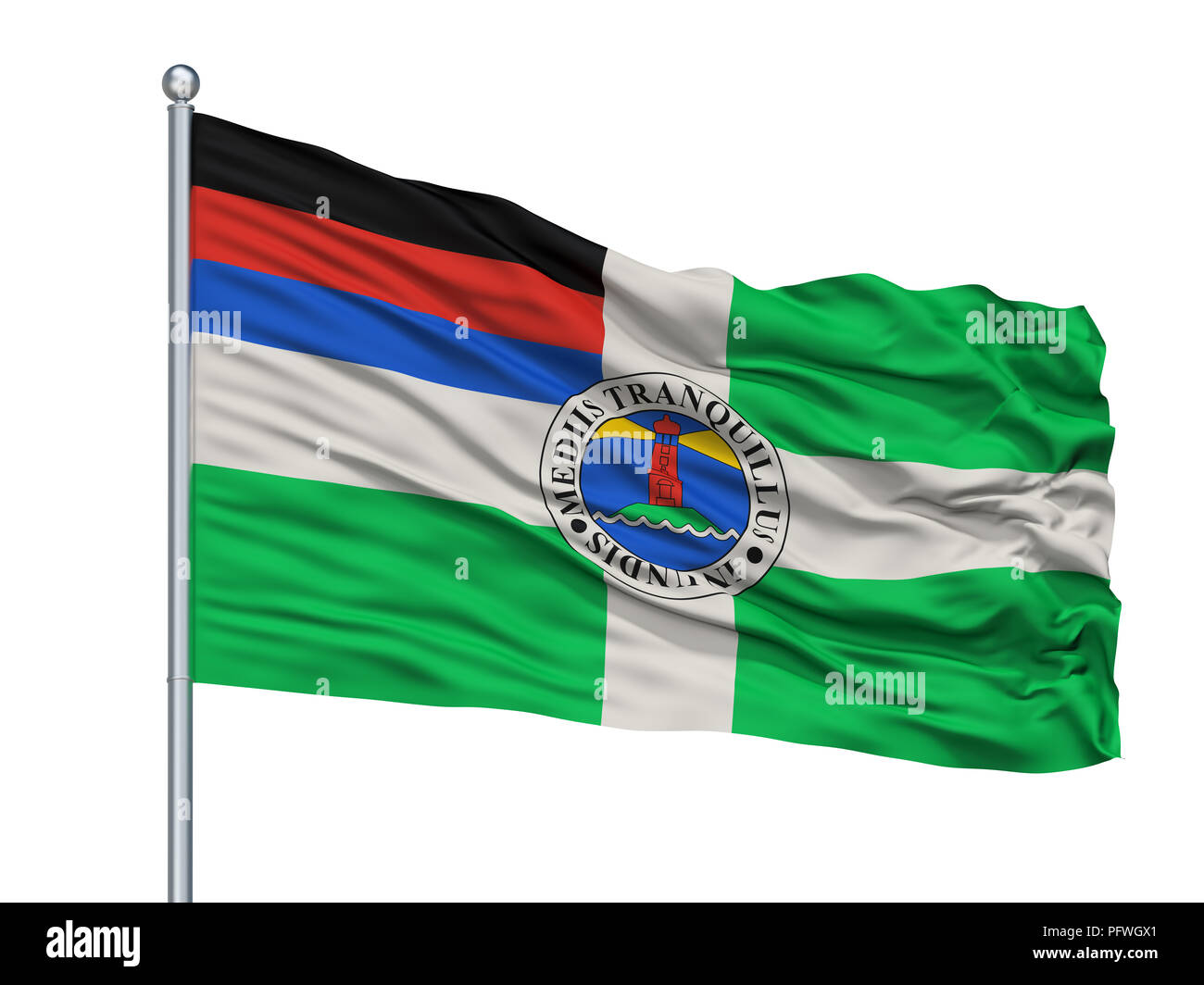 Borkum City Flag On Flagpole, Germany, Isolated On White Background ...