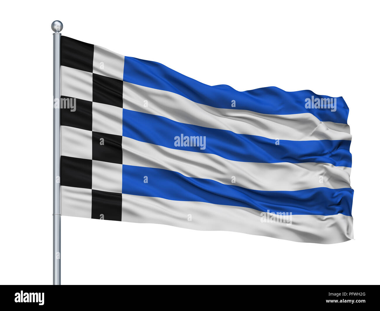 Norderney City Flag On Flagpole, Germany, Isolated On White Background ...