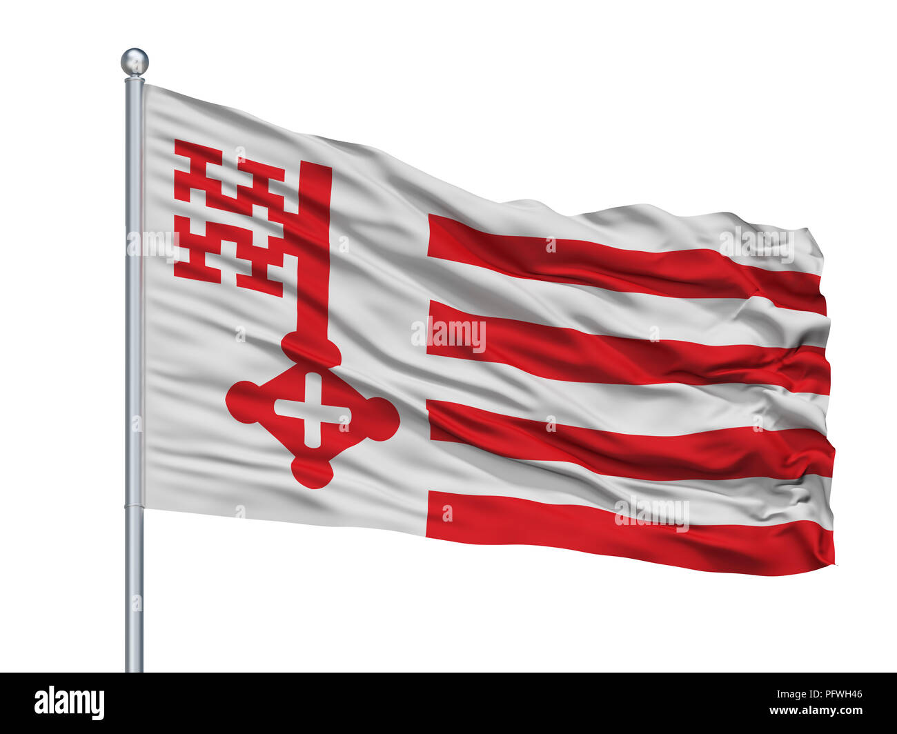 Soest City Flag On Flagpole, Germany, Isolated On White Background ...
