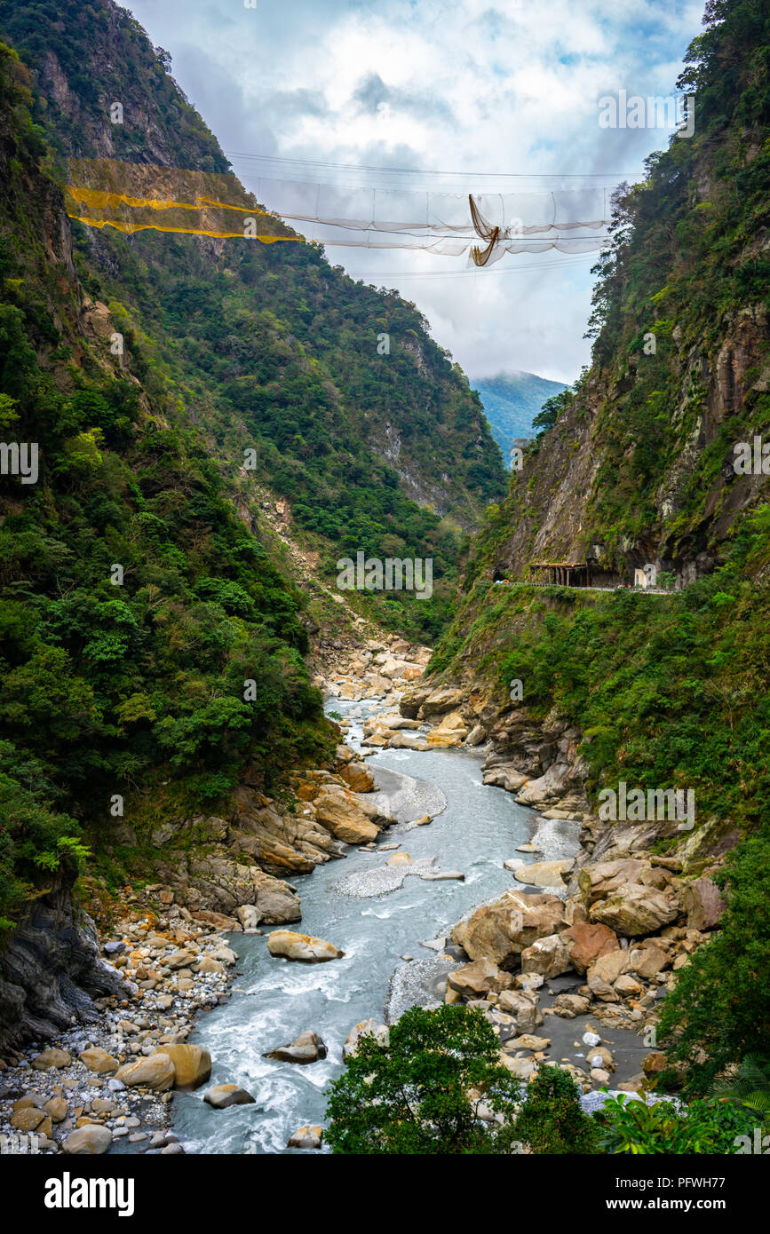 View of Taroko gorge during Yanzihkou hiking trail in Taroko national ...