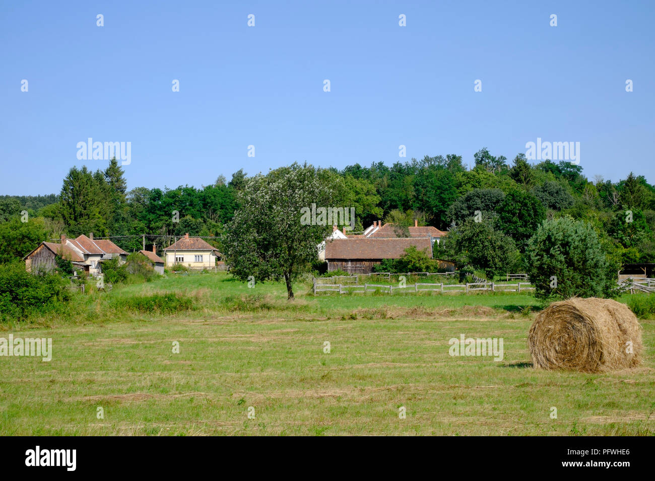 typical small rural hamlet in the countryside of zala county hungary ...
