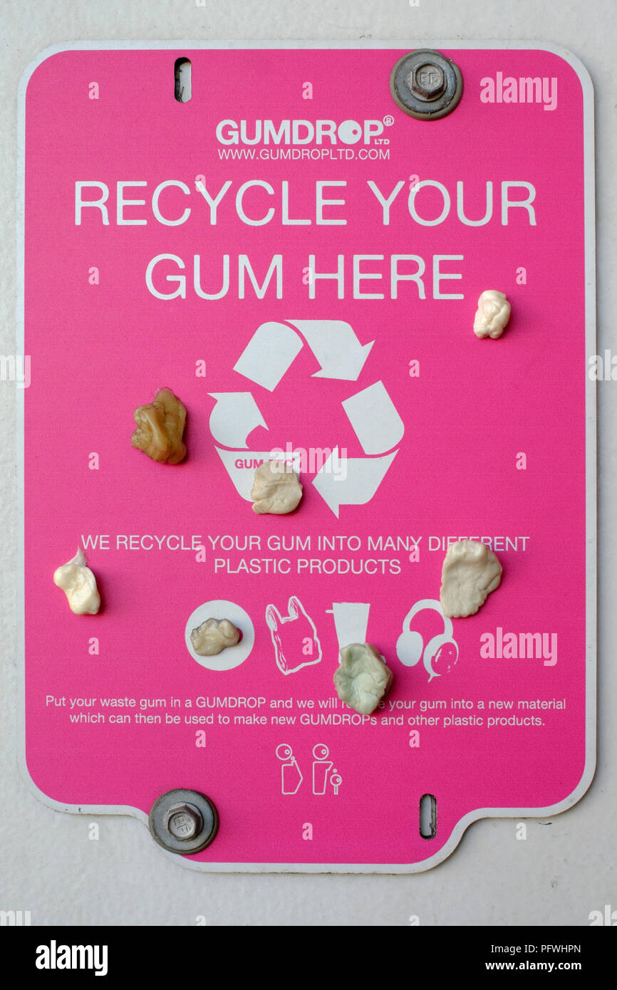 disposal point for used chewing gum england uk Stock Photo - Alamy