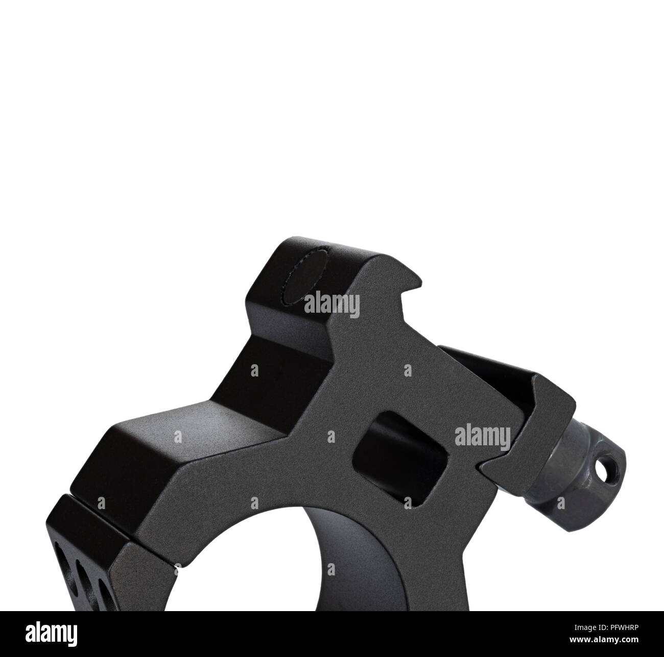 Clamp at the bottom of a rifle scope base on white Stock Photo - Alamy