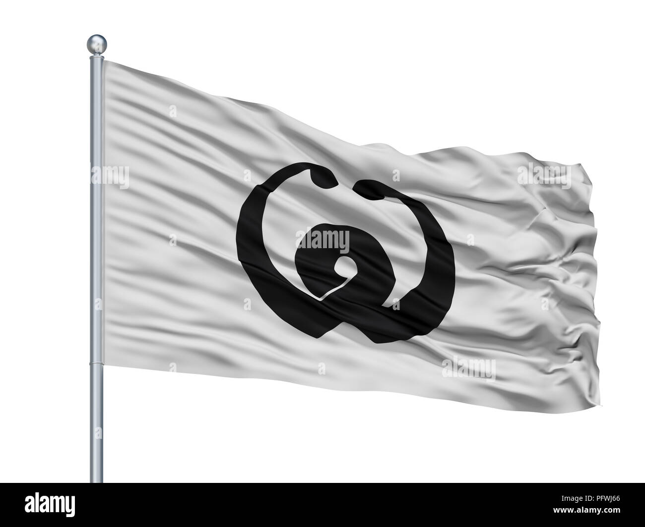 Susaki City Flag On Flagpole, Japan, Kochi Prefecture, Isolated On ...