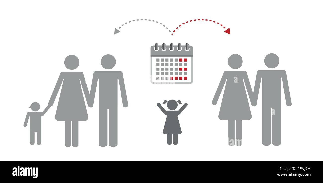 patchwork family time management pictogram vector illustartion EPS10 ...