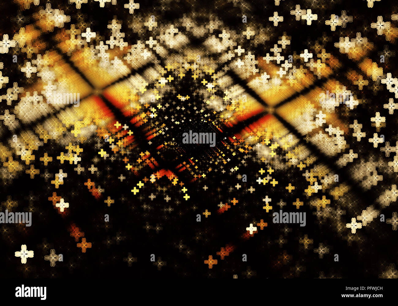 abstract fractal gold background, texture. Pattern, flyer, banner. Fractal art, bokeh Stock ...