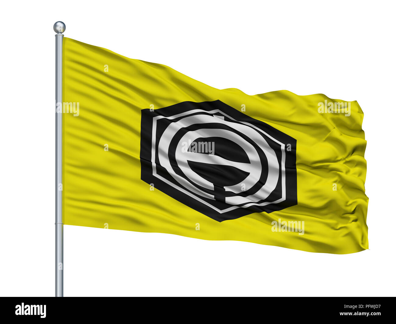 Utashinai City Flag On Flagpole, Japan, Hokkaido Prefecture, Isolated ...