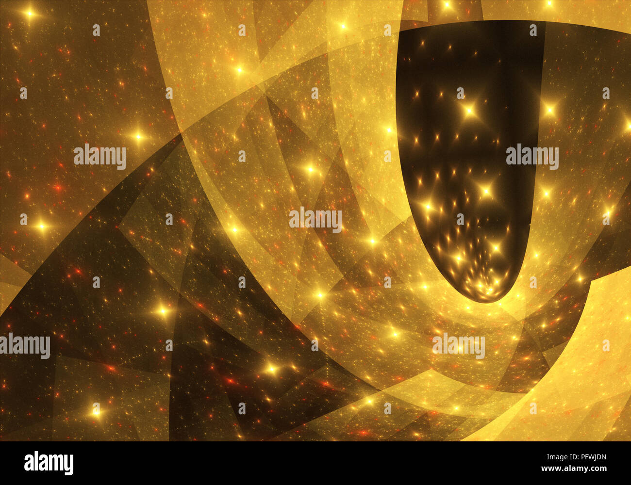 abstract fractal gold background, texture. Pattern, flyer, banner. Fractal art, bokeh Stock ...