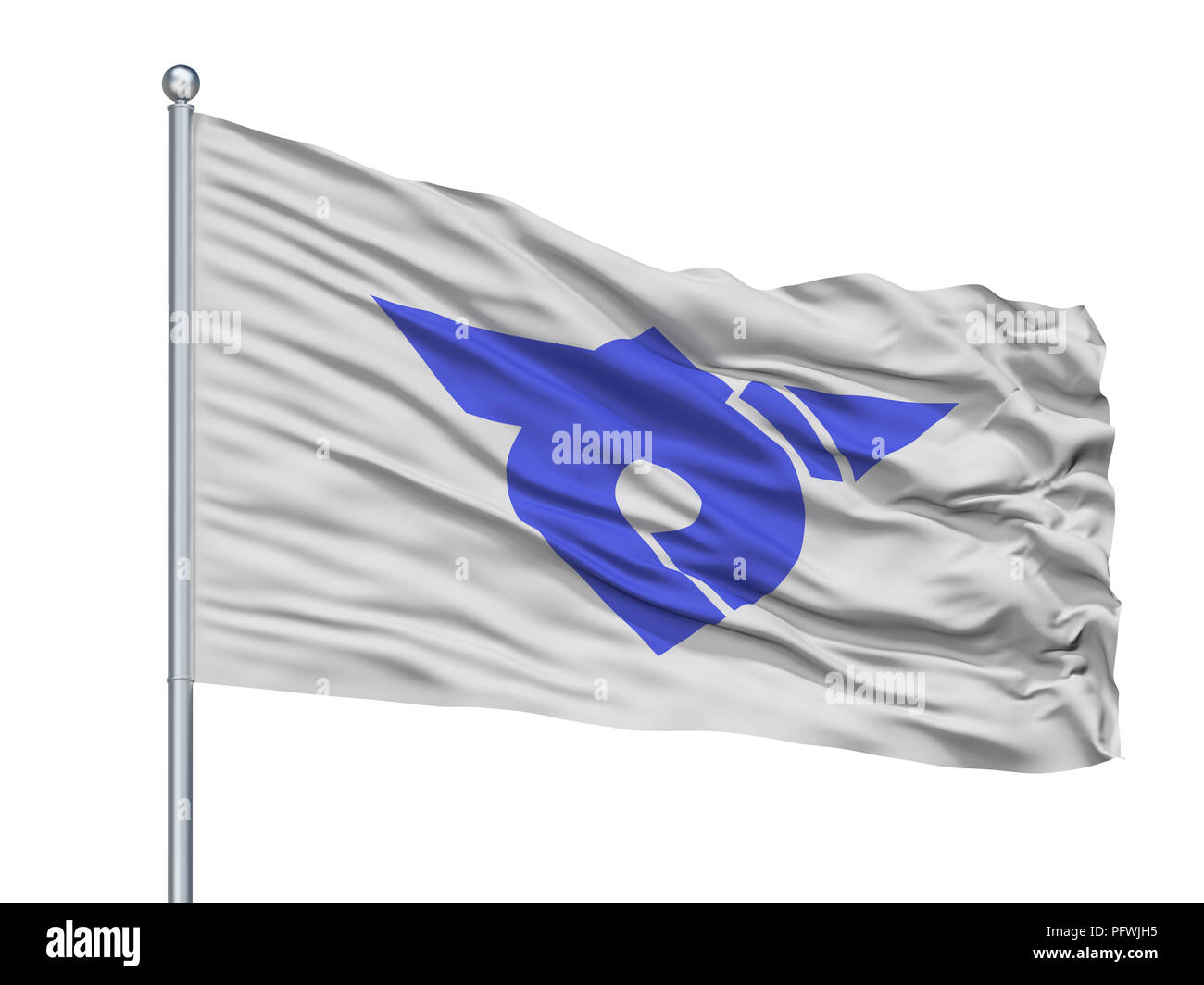 Zentsuji City Flag On Flagpole, Japan, Zentsuji Prefecture, Isolated On ...