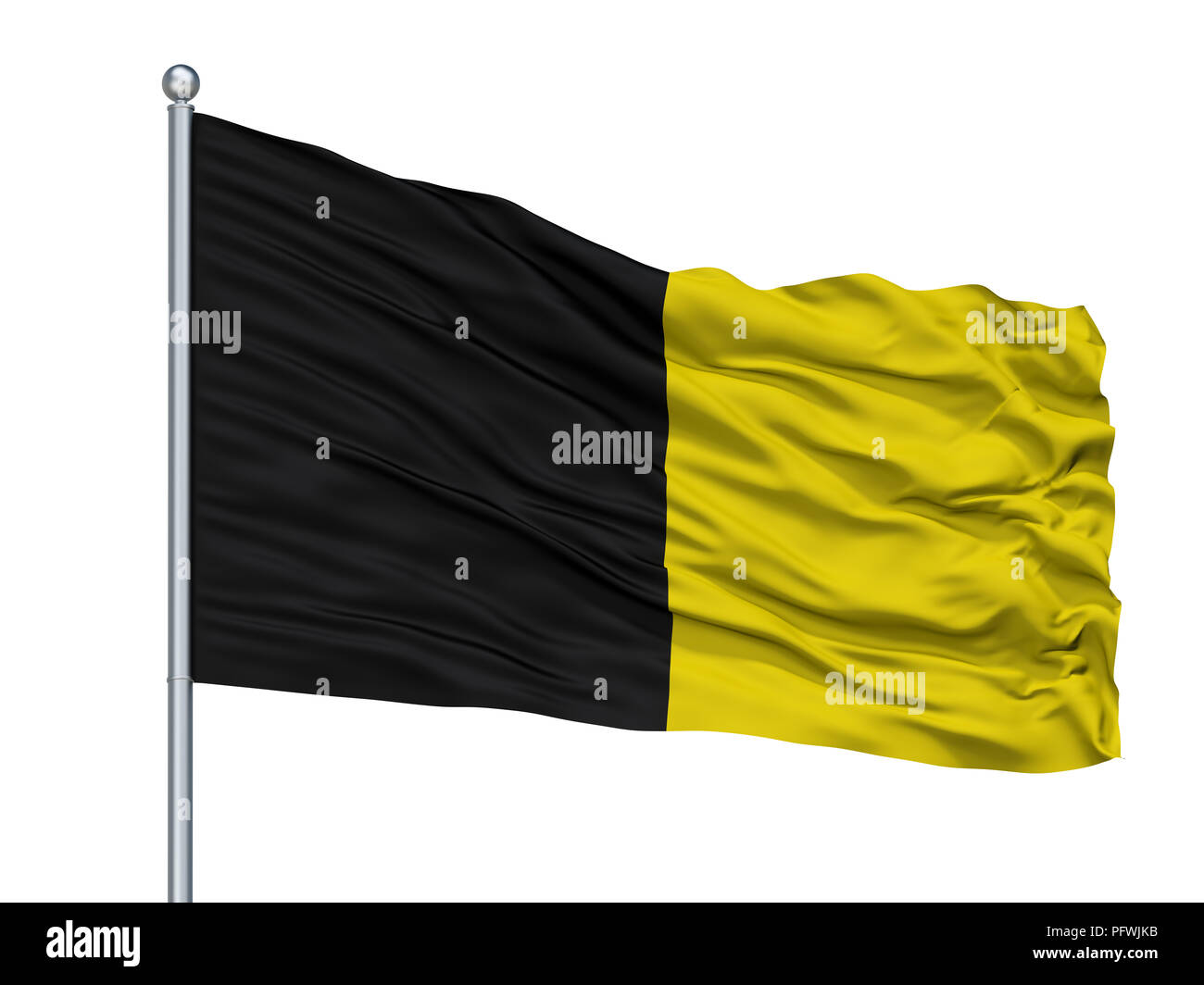 Talsi City Flag On Flagpole, Latvia, Isolated On White Background Stock ...